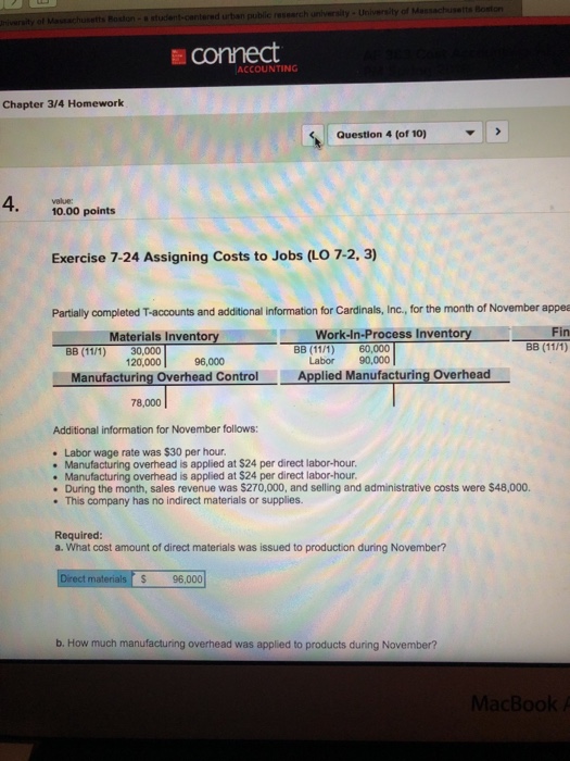 Solved of ts Boston 胭connect ACCOUNTING Chapter 3/4 Homework | Chegg.com