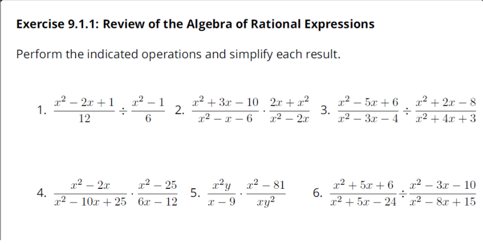 Solved Exercise 9.1.1: Review of the Algebra of Rational | Chegg.com