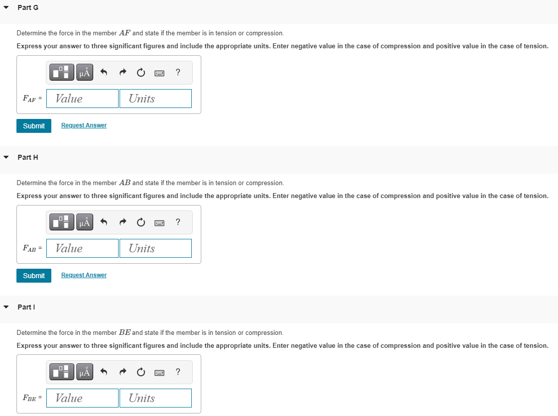 Solved Determine the force in the member ED and state if the | Chegg.com