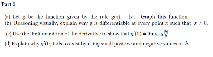 Solved Part 2 (a) Let g be the function given by the rule | Chegg.com