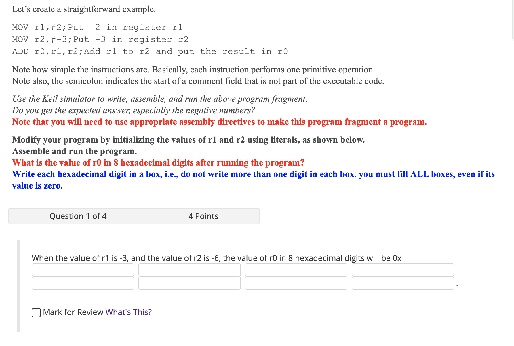 Solved Let's create a straightforward example. MOV r1,\#2; | Chegg.com
