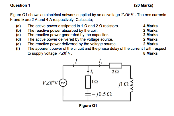 Solved Question 1 (20 Marks) Figure Q1 shows an electrical | Chegg.com