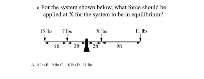 Solved 6. For the system shown below, what force should be | Chegg.com