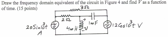 Solved Draw the frequency domain equivalent of the circuit | Chegg.com