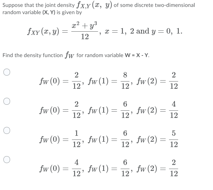 Solved Suppose that the joint density fx,y(x, y) of some | Chegg.com