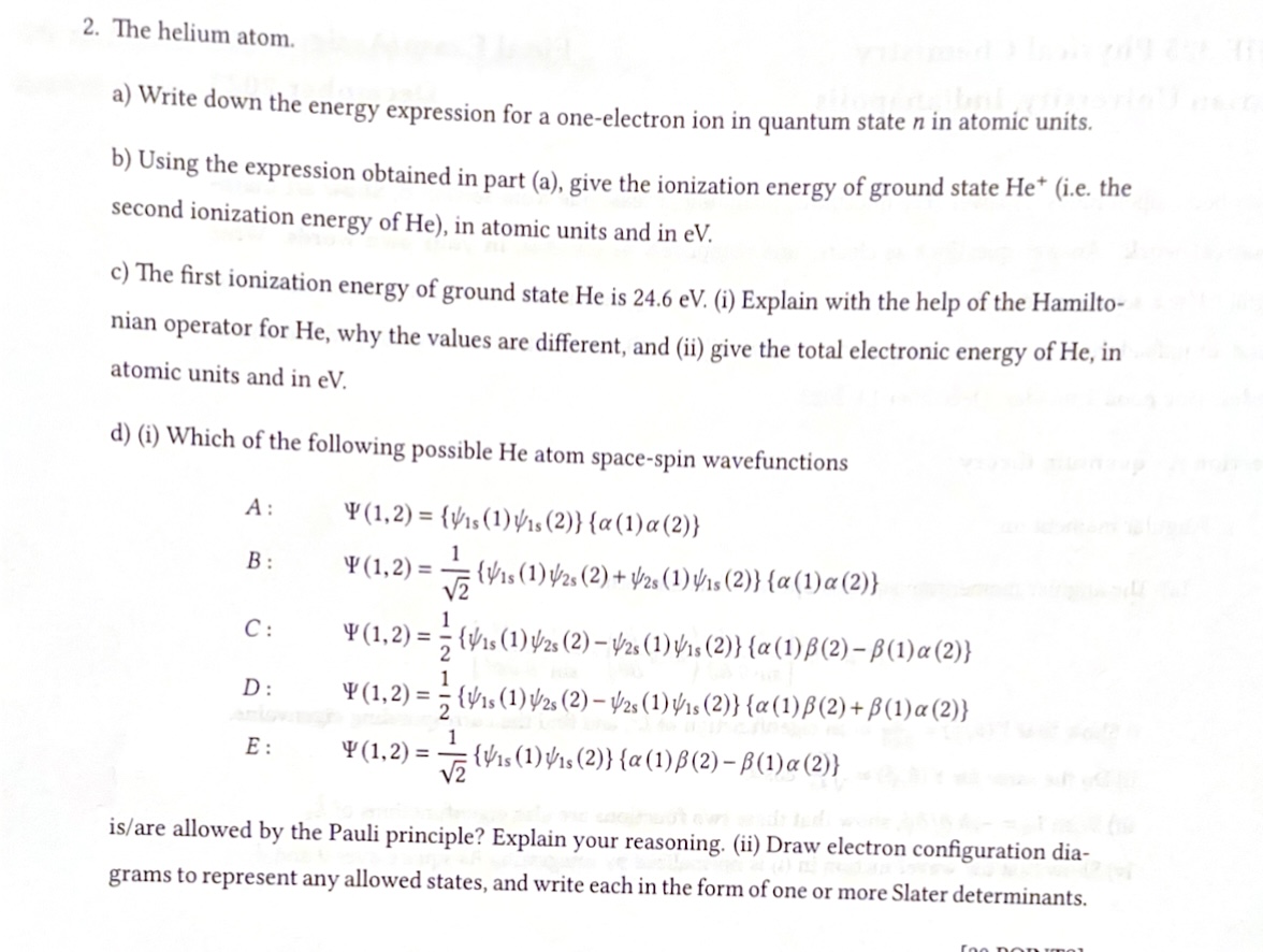 Solved a) Write down the energy expression for a | Chegg.com