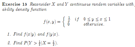 Solved Exercise 15 Reconsider X and Y continuous random | Chegg.com
