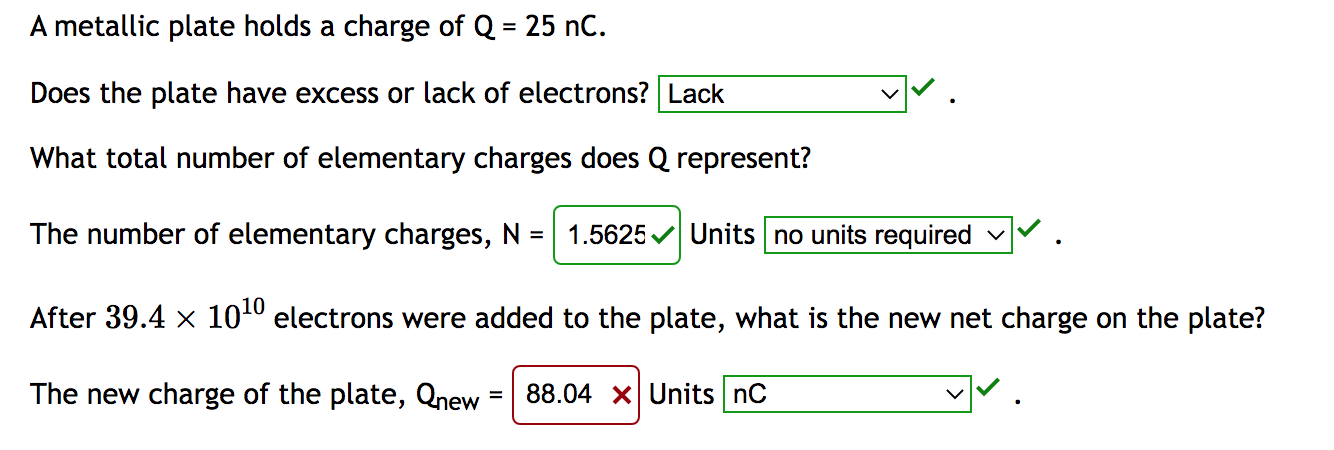 Solved A metallic plate holds a charge of Q=25nC.Does the | Chegg.com