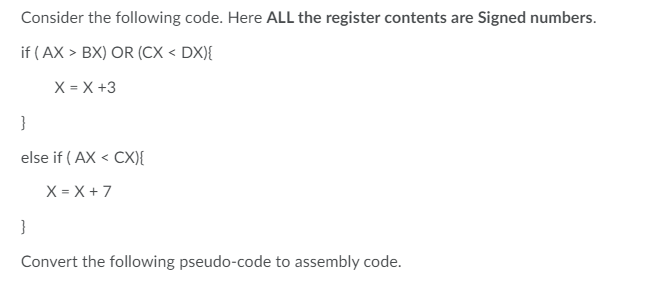 Solved Consider the following code. Here ALL the register | Chegg.com