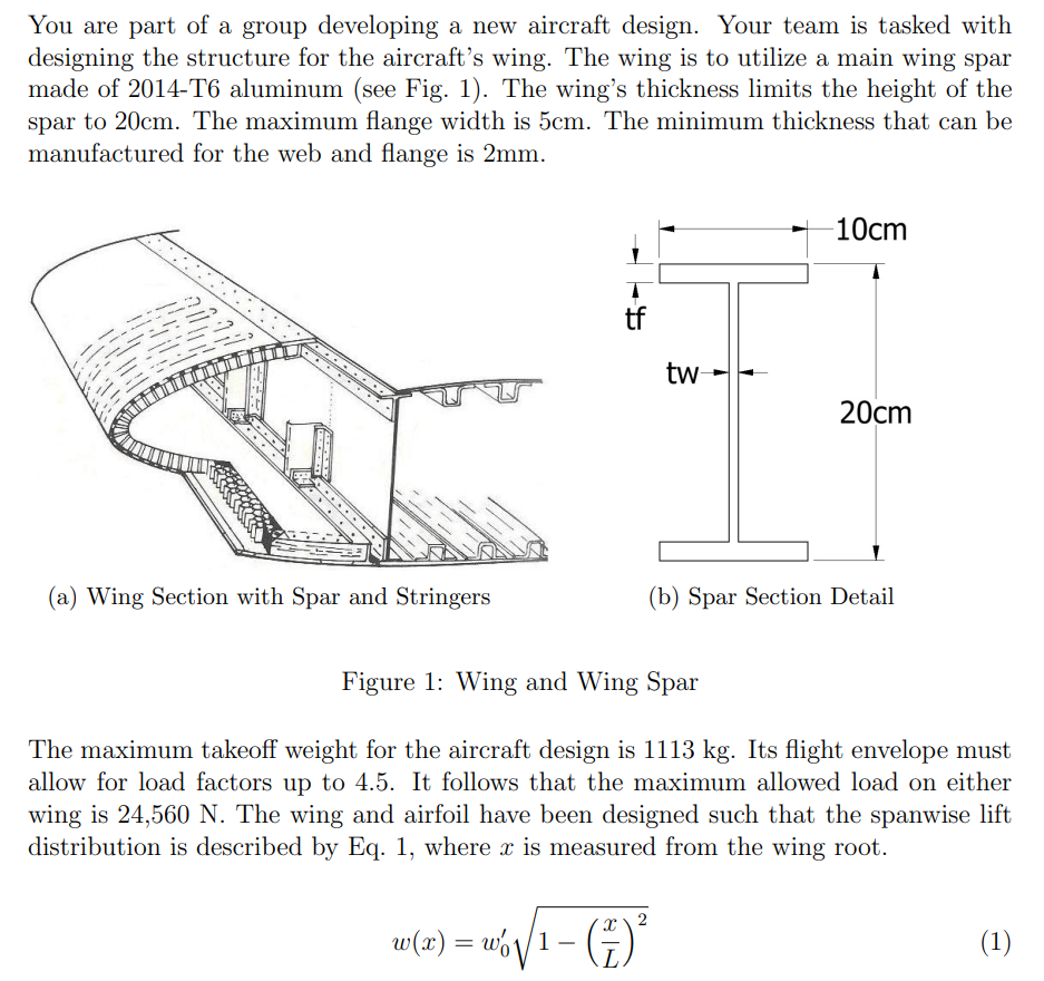 You are part of a group developing a new aircraft | Chegg.com