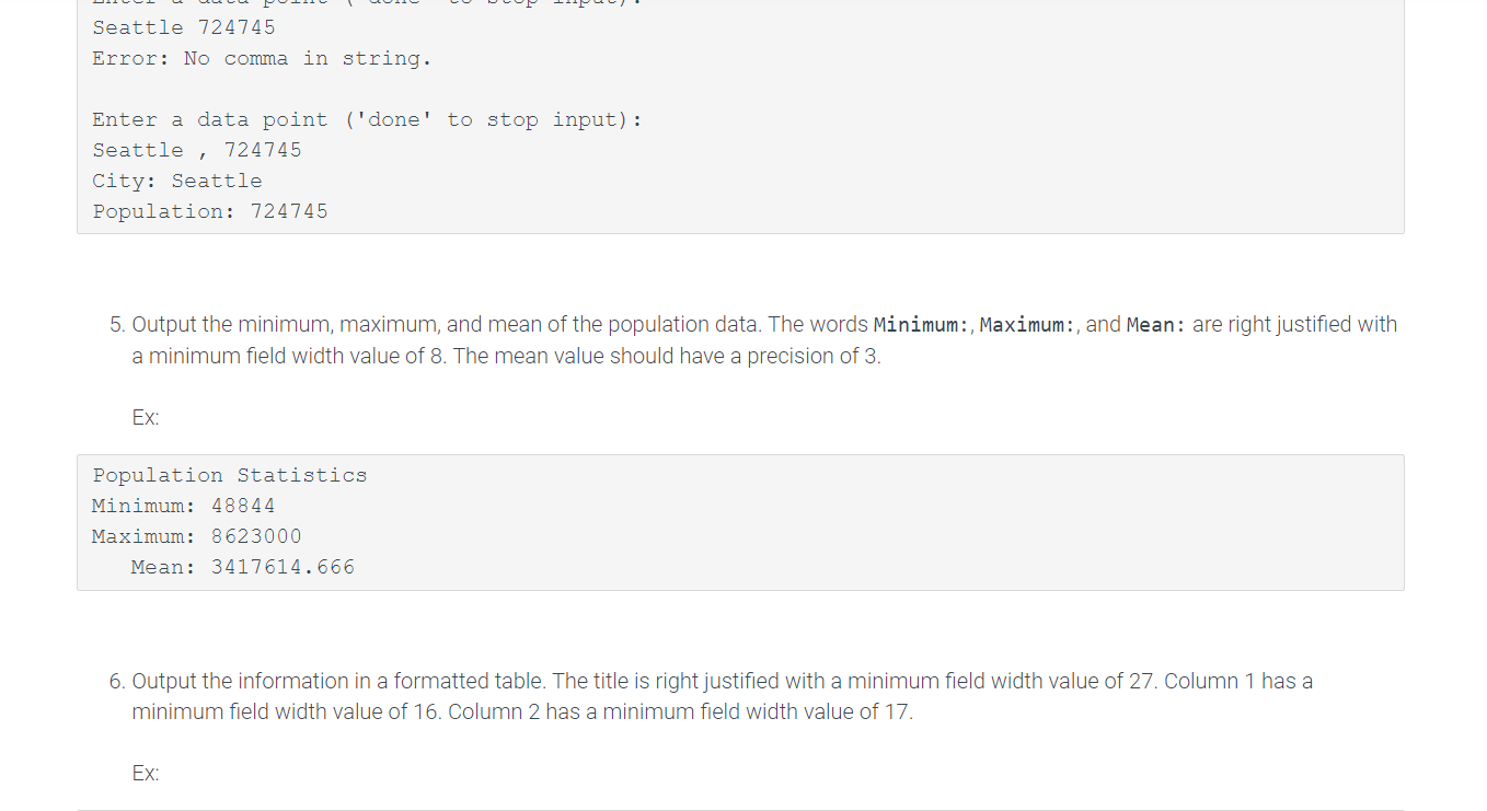Solved Descпрстот This program will display some statistics, | Chegg.com