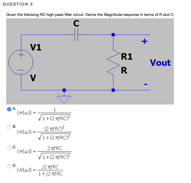 Solved QUESTION 1 Given the following circuit. Derive the | Chegg.com