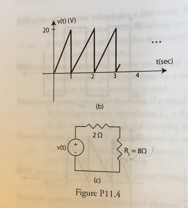 Solved If v(t)=20*cos(wt), instead of the waveform in Figure | Chegg.com