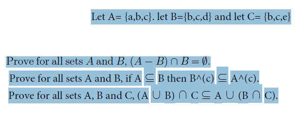 Solved Let A= {a,b,c}. let B={b,c,d} and let C= {b,c,e} | Chegg.com