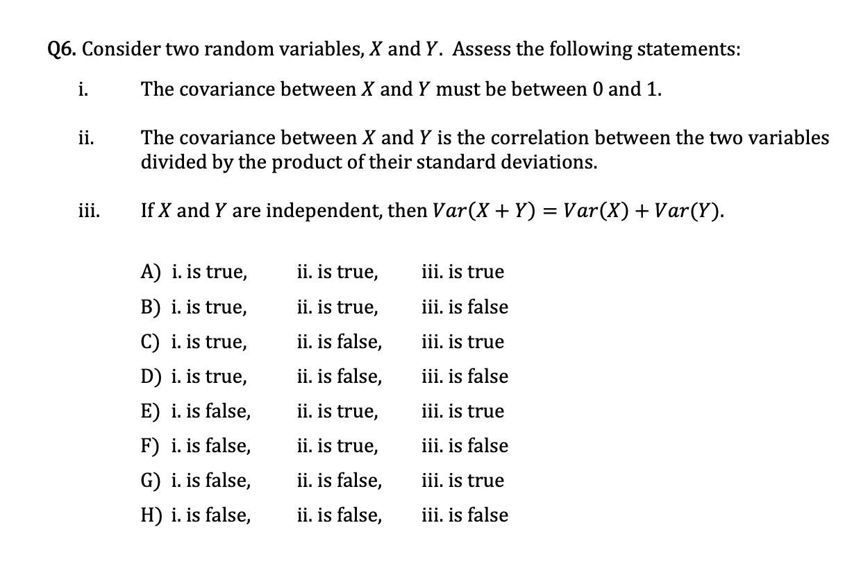 Solved Q6 Consider Two Random Variables X And Y Assess 