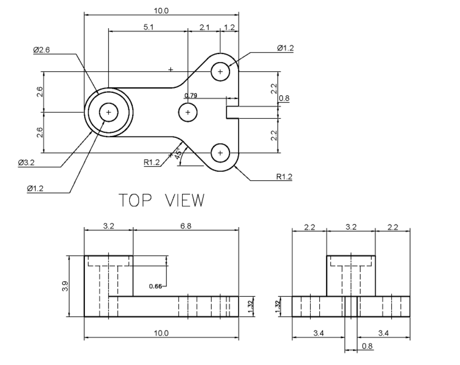 Solved can you draw the 3d object using the top view, front | Chegg.com