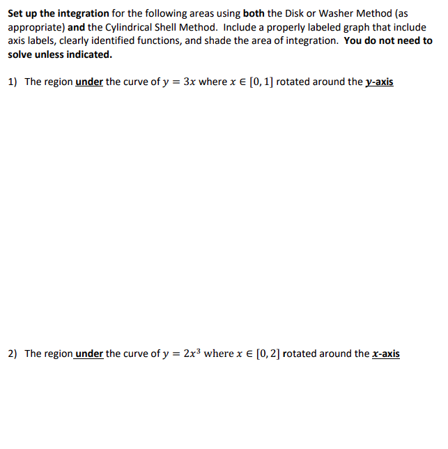 Solved Set up the integration for the following areas using | Chegg.com