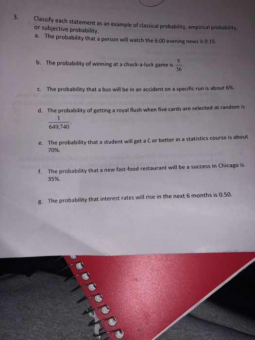 Solved 3. Classify each statement as an example of classical | Chegg.com