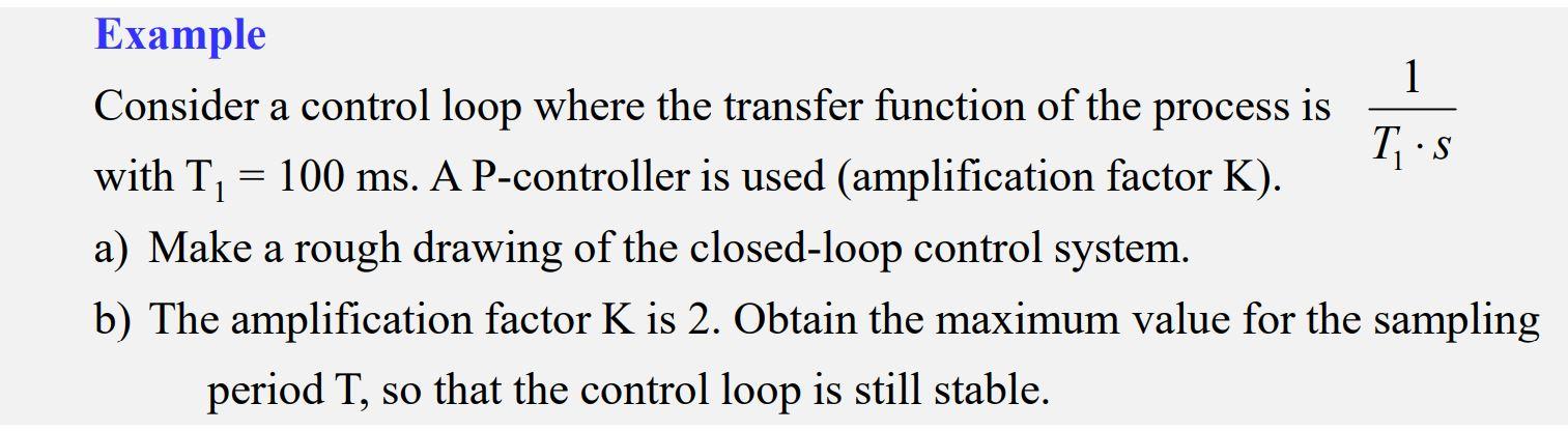 Solved Example 1 Consider a control loop where the transfer | Chegg.com
