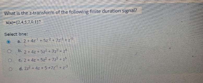 Solved What Is The Ztransform Of The Following Finite