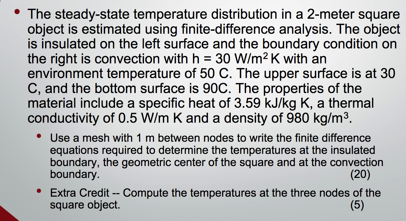 Solved The steady-state temperature distribution in a | Chegg.com