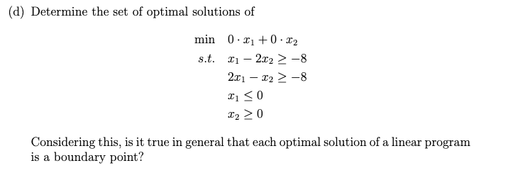 Solved Consider the following set of LP constraints: 21 - | Chegg.com
