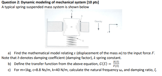 Solved Question 2: Dynamic modeling of mechanical system [10 | Chegg.com