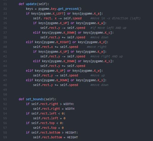 Python/Pygame I have a very basic template with a | Chegg.com