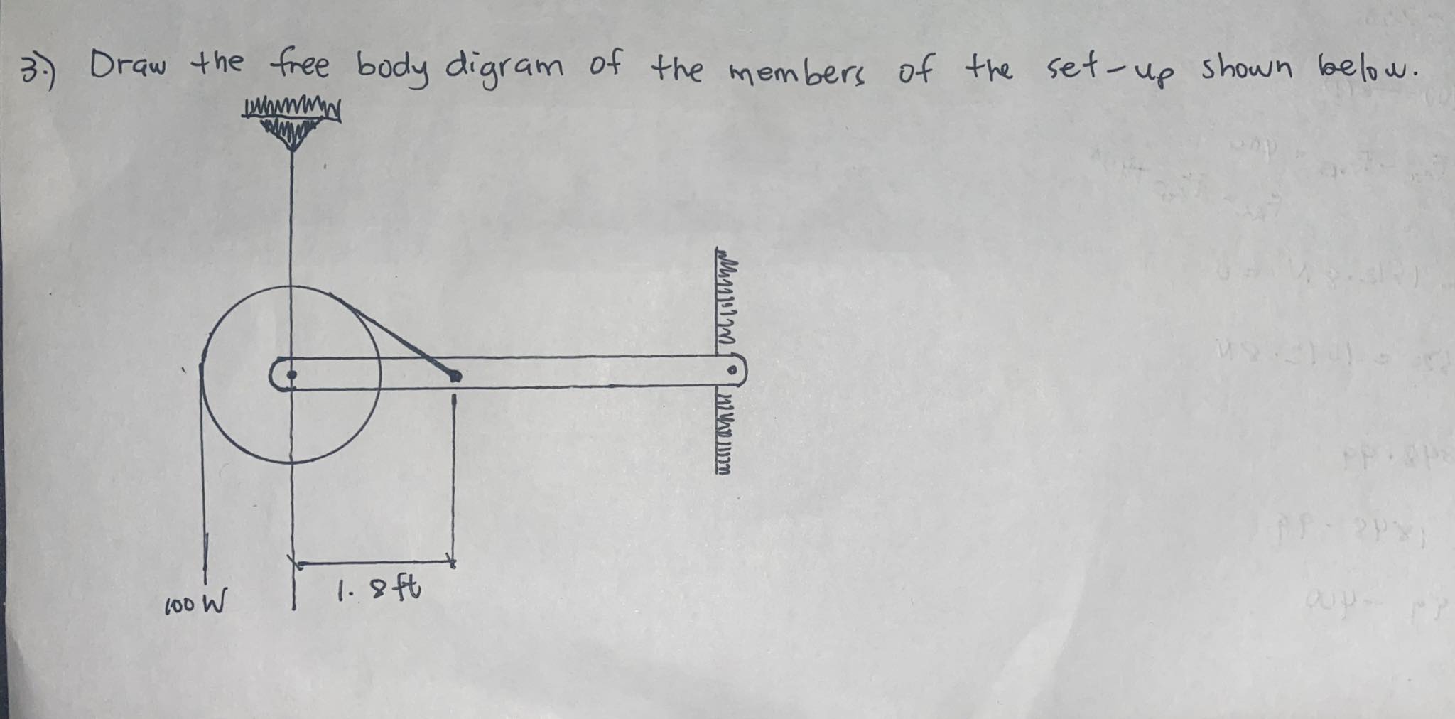 3.) Draw the free body digram of the members of the | Chegg.com