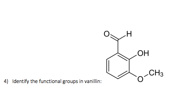 Solved OVH OH o-CH₃ 4) Identify the functional groups in | Chegg.com