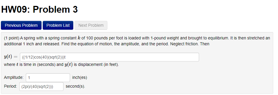 Solved HW09: Problem 3 Previous Problem Problem List Next | Chegg.com
