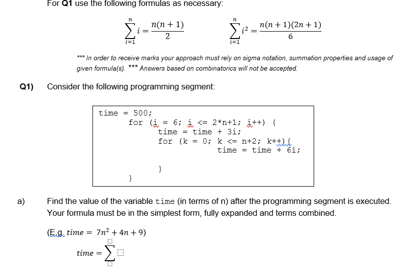 For Q1 use the following formulas as necessary: | Chegg.com