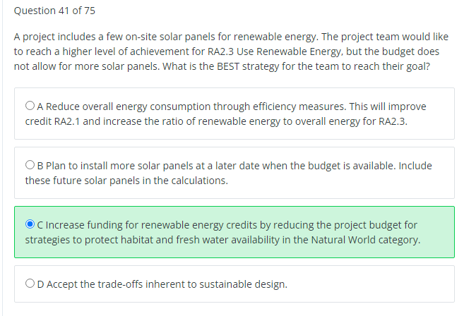 Solved A project includes a few on-site solar panels for | Chegg.com