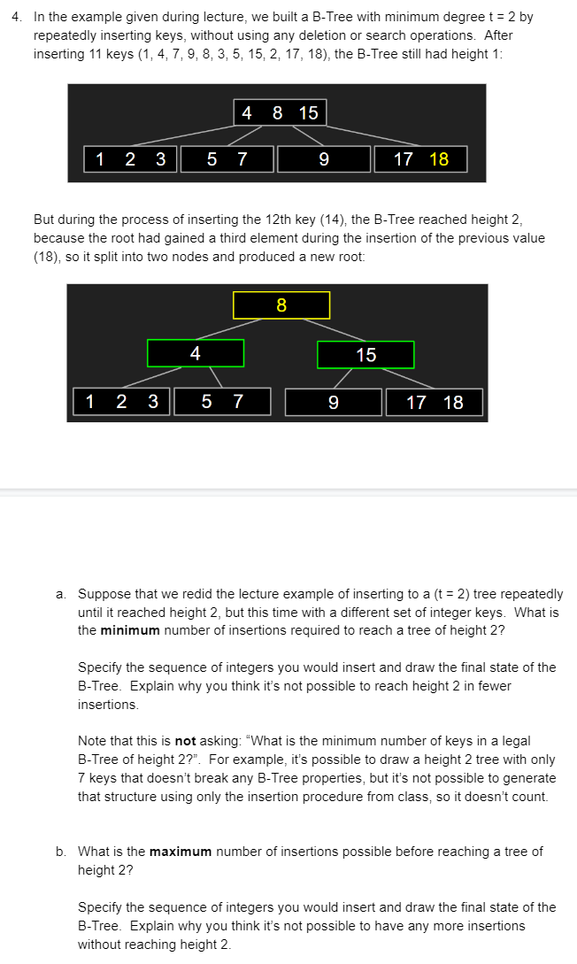 4. In the example given during lecture, we built a | Chegg.com