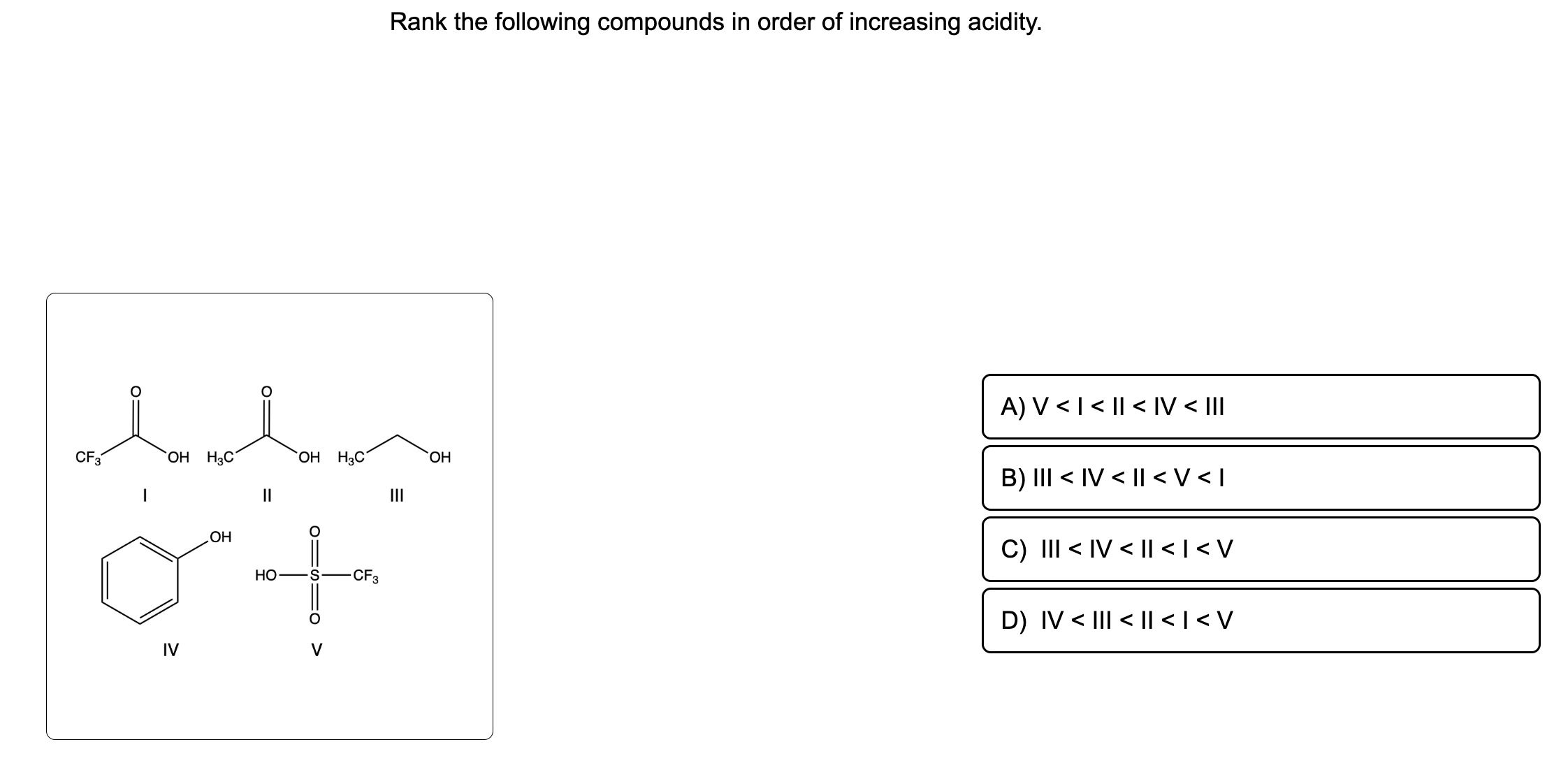 Solved Rank The Following Compounds In Order Of Increasing
