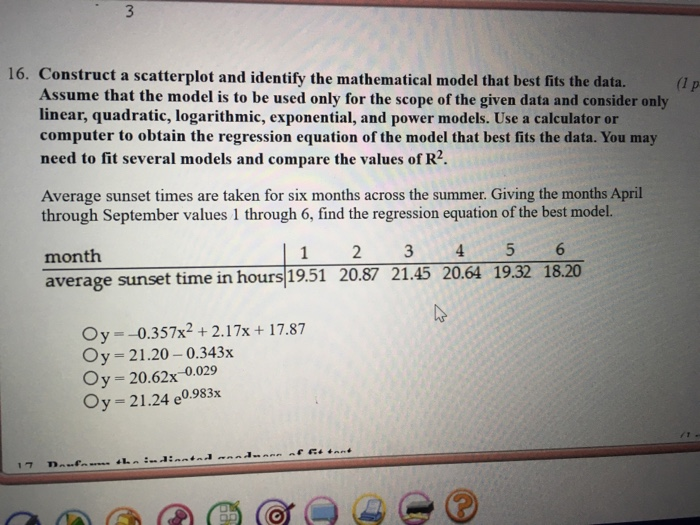 Solved 16. Construct a scatterplot and identify the | Chegg.com
