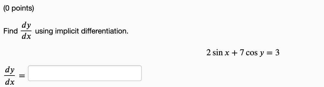Solved (0 points) If f(x) = sin(e4x), find f'(x). f'(x) = | Chegg.com