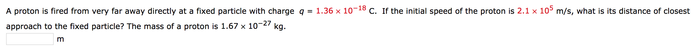 Solved A proton is fired from very far away directly at a | Chegg.com