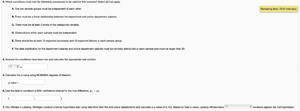 Solved 3. Which conditions must hold for inferential | Chegg.com