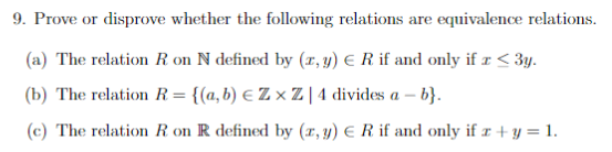 Solved Prove or disprove whether the following relations are | Chegg.com