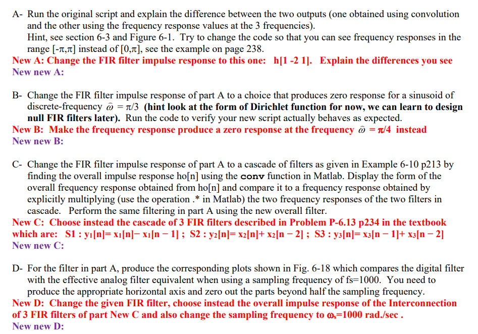 clear all; close all; % Part A almost the same as | Chegg.com