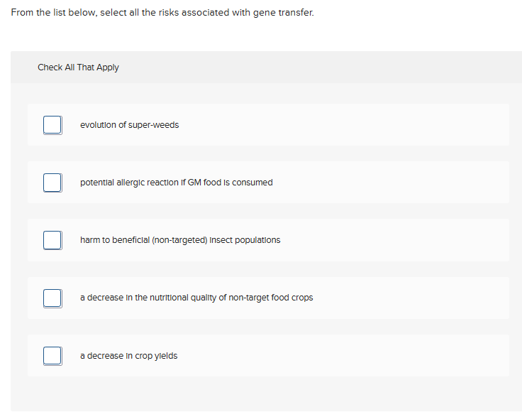 Solved From the list below, select all the risks associated | Chegg.com