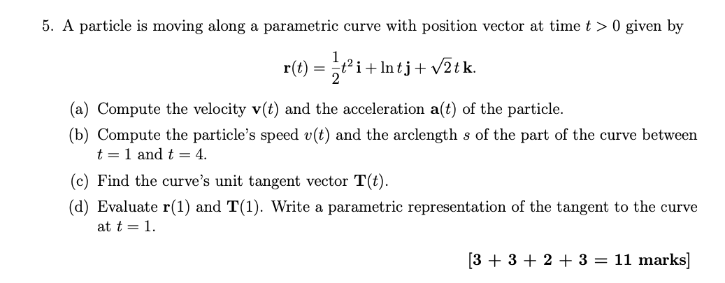 Solved 5. A particle is moving along a parametric curve with | Chegg.com