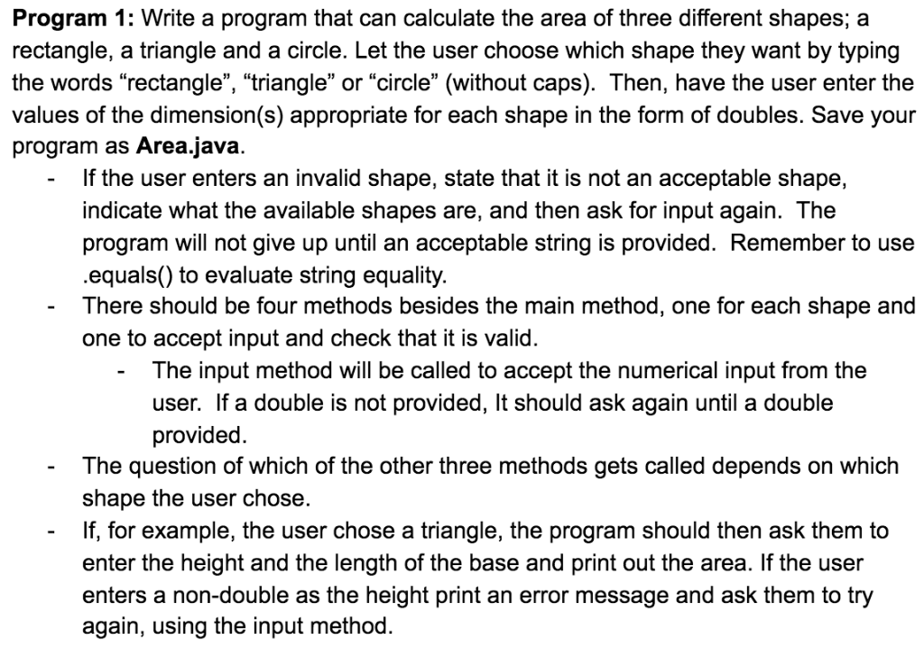 Solved Program 1: Write a program that can calculate the | Chegg.com