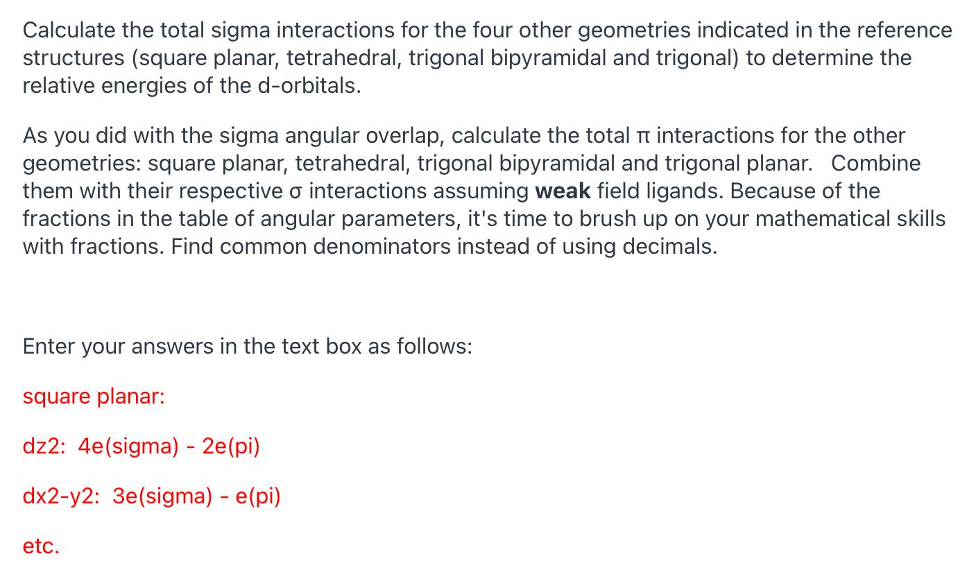 Solved Calculate the total sigma interactions for the four | Chegg.com