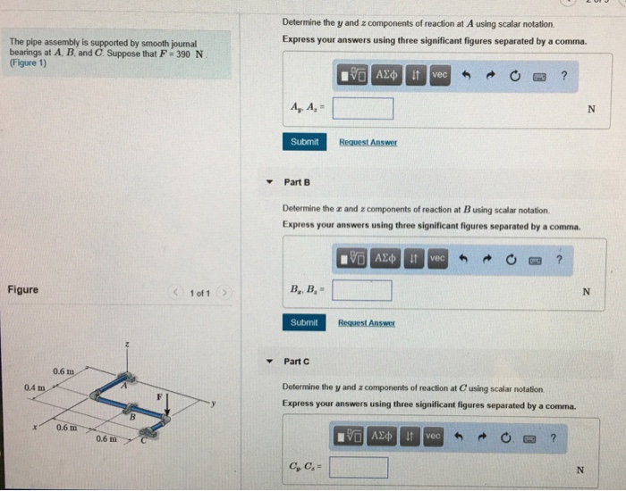Solved Determine the y and z components of reaction at A | Chegg.com