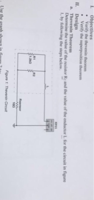 I. Objectives Verify the thevenin theorem Verify | Chegg.com
