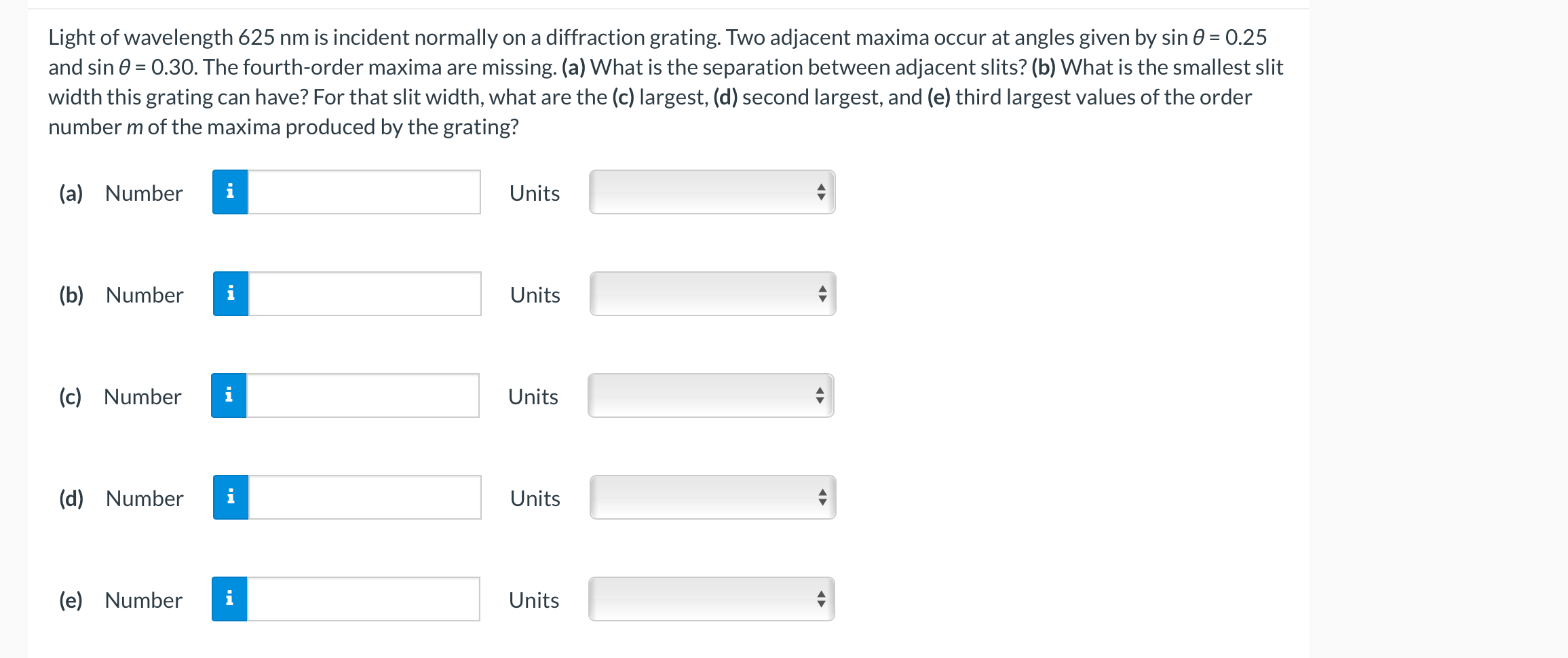 Solved Light of wavelength 625 nm is incident normally on a | Chegg.com
