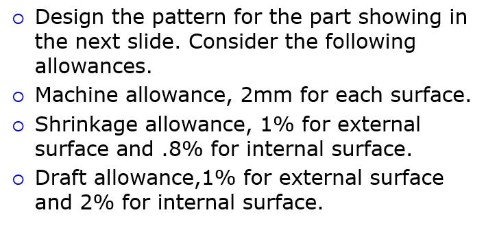 Solved o Design the pattern for the part showing in the next | Chegg.com