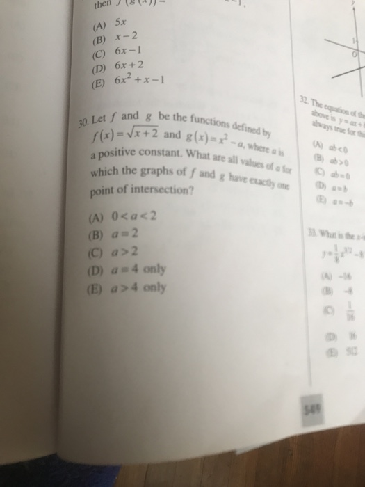 Solved then(8 d)) (A) 5x (B) x-2 (C) 6x-1 (D) 6x +2 (E 6 | Chegg.com